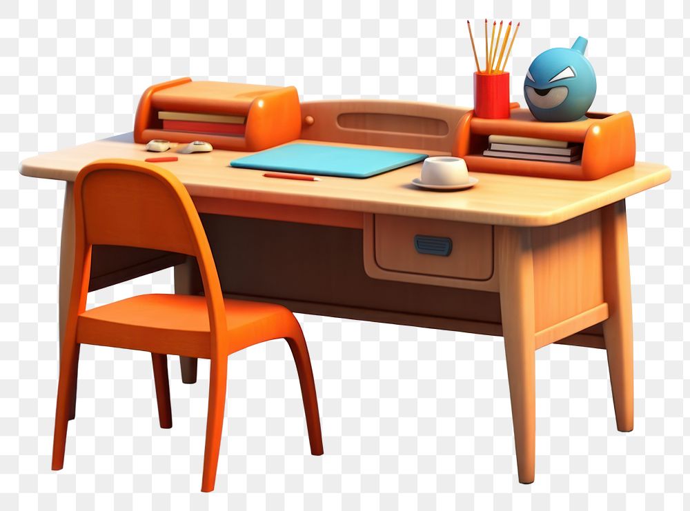 PNG Desk furniture computer table. | Free PNG - rawpixel