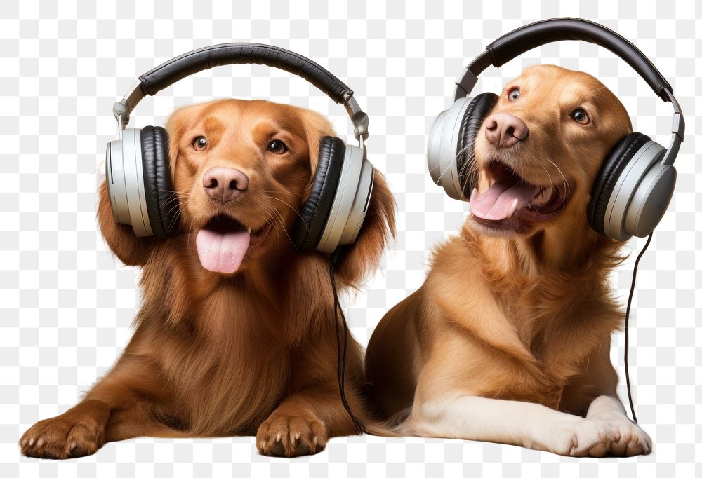 PNG Headphones dog headset mammal. | Free PNG - rawpixel