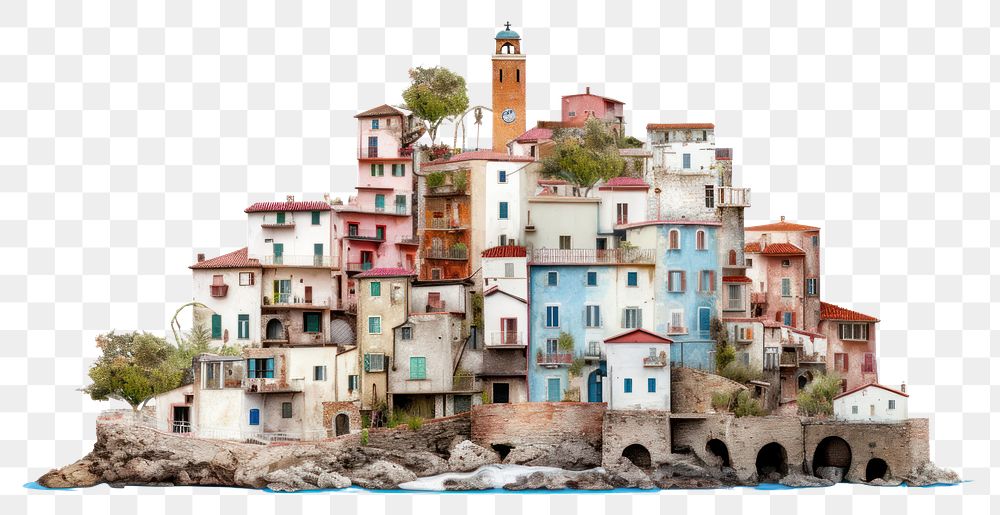 PNG Coastal town architecture building | Free PNG - rawpixel