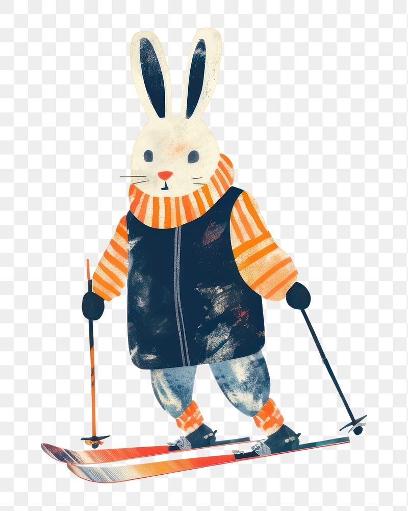 PNG Rabbit playing ski winter | Free PNG - rawpixel