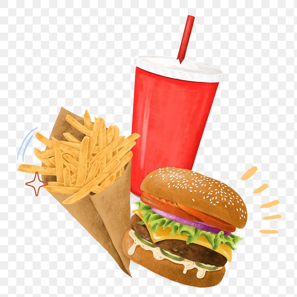 Burger and fries png food | Premium PNG - rawpixel