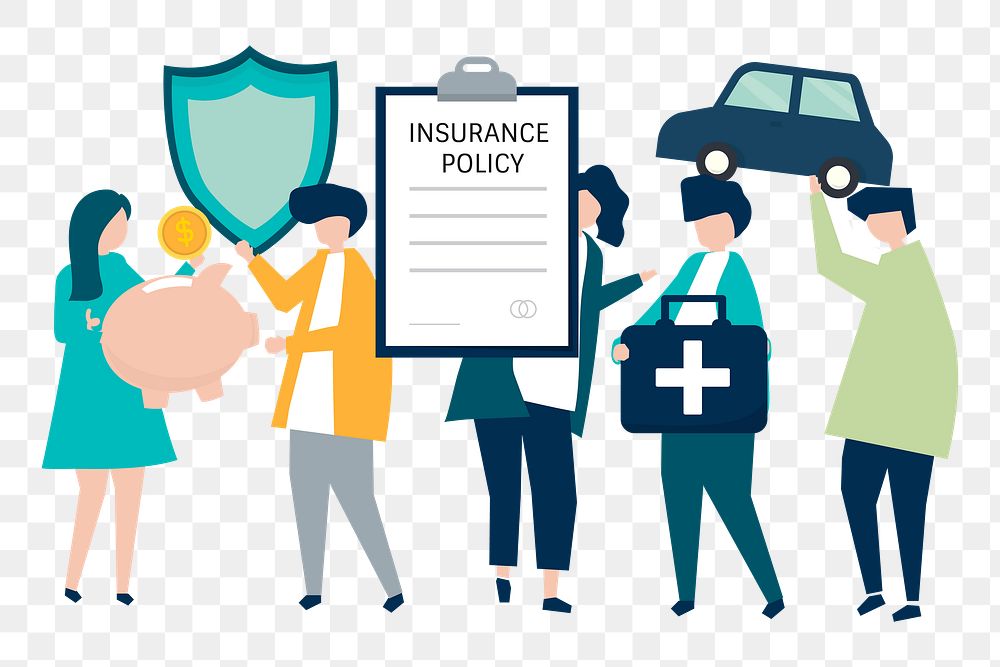 Characters of people holding insurance | Free PNG Illustration - rawpixel
