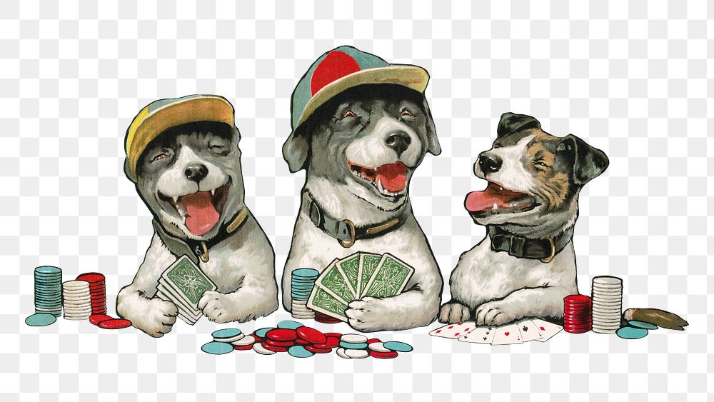PNG vintage dogs playing card | Premium PNG - rawpixel