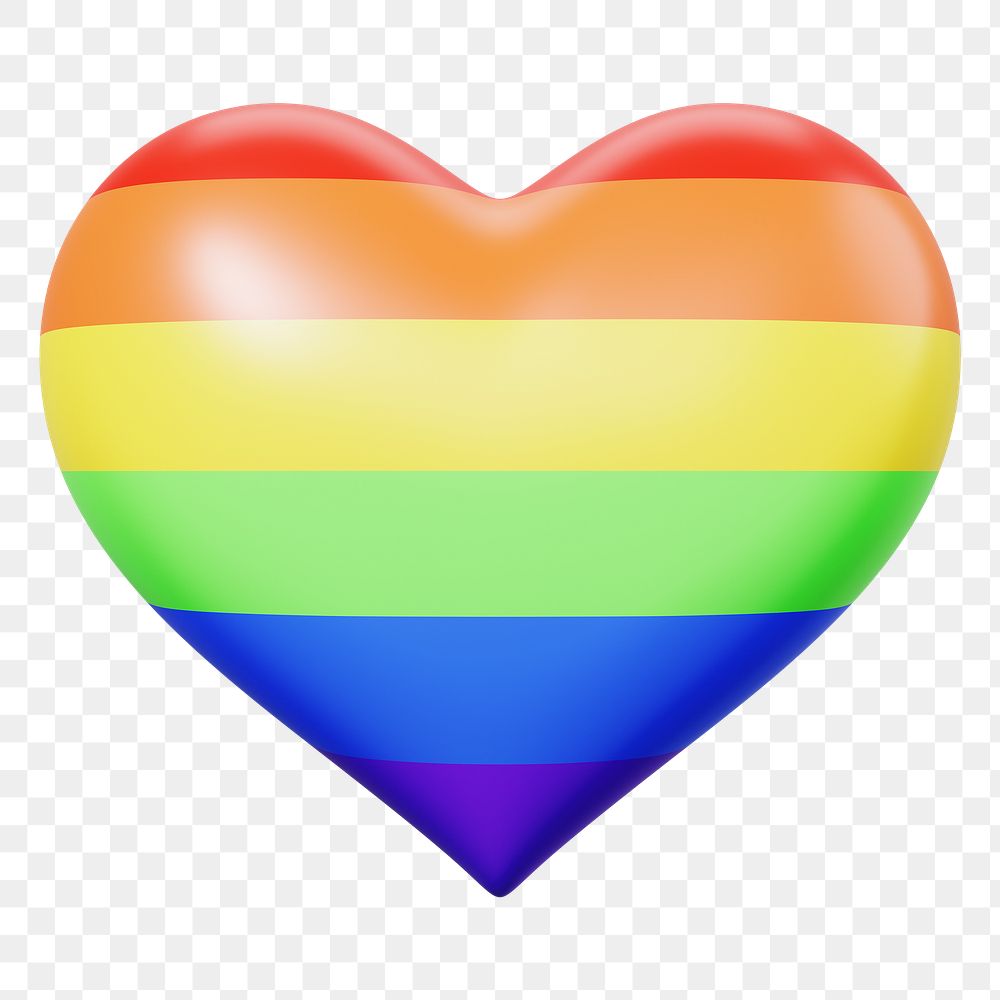 LGBTQ rainbow heart png 3D | Premium PNG - rawpixel