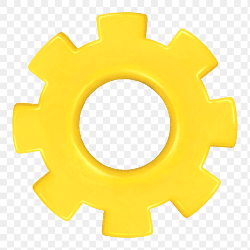 Yellow cogwheel png, business element | Premium PNG - rawpixel