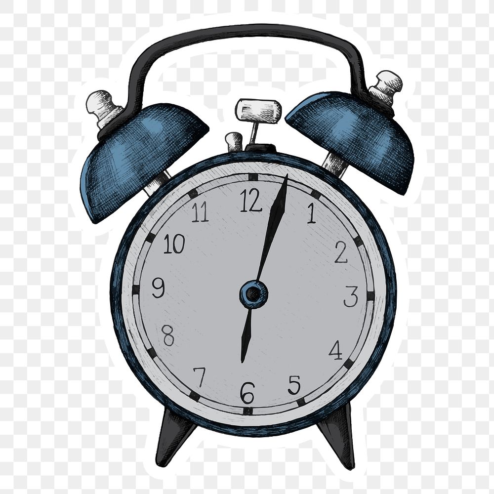 Blue clock drawing sticker png | Free PNG Sticker - rawpixel