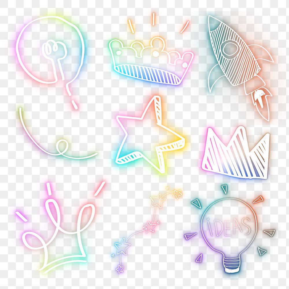 Rainbow led light png neon | Free PNG Sticker - rawpixel