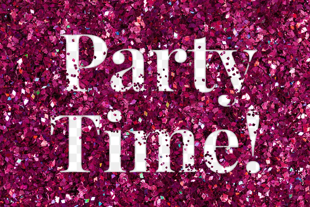 Party time! glittery png pink | Free PNG Sticker - rawpixel