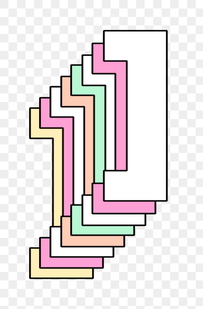 Layered square bracket png pastel | Free PNG Sticker - rawpixel