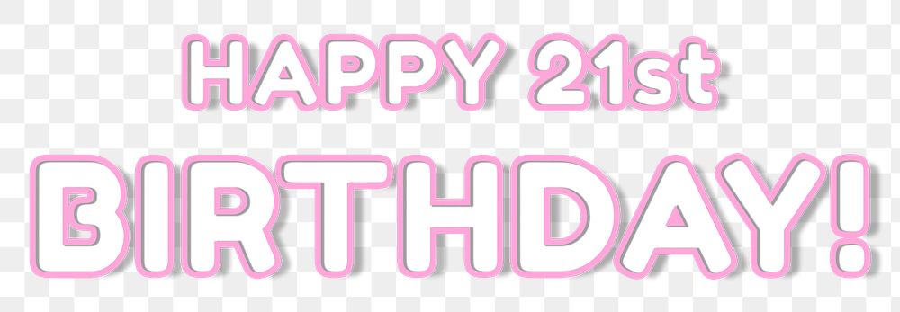 Happy 21st Birthday png word | Free PNG Sticker - rawpixel