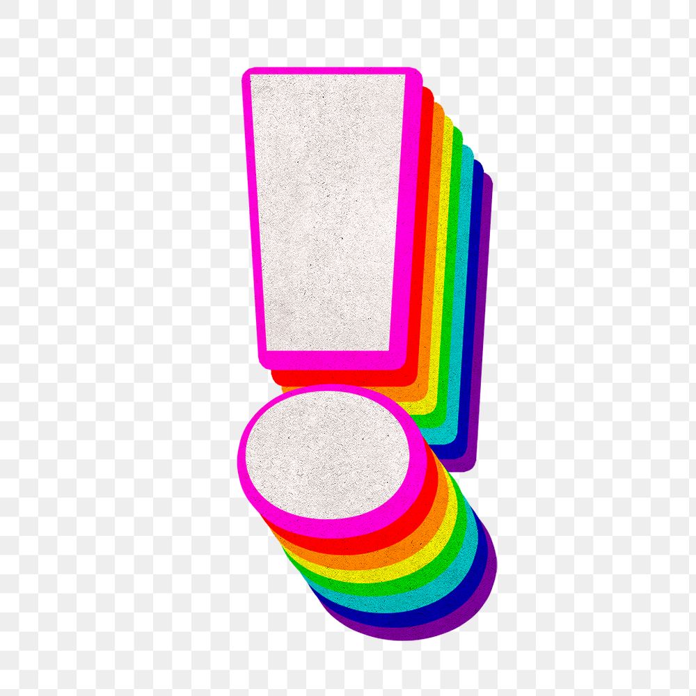 Png exclamation font rainbow 3d | Free PNG Sticker - rawpixel
