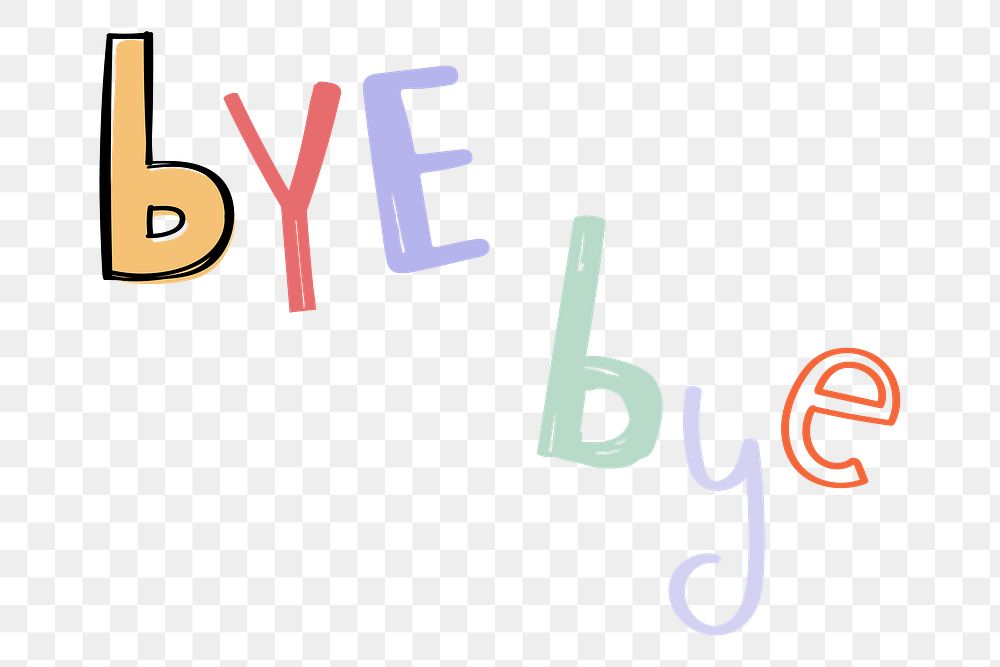 Png bye bye word doodle | Free PNG Sticker - rawpixel