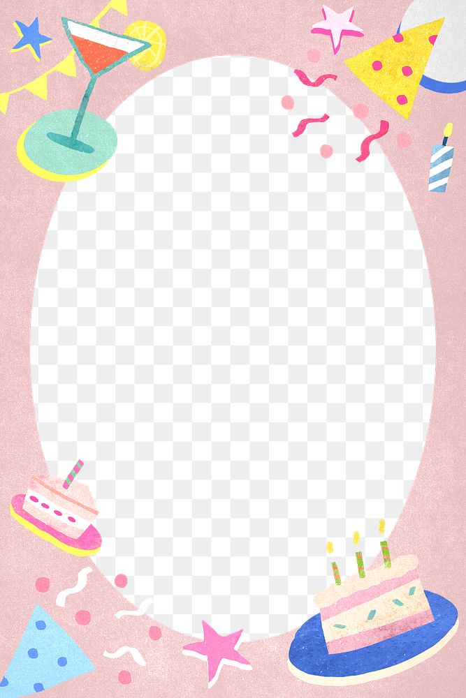 Png birthday frame in pastel | Free PNG Sticker - rawpixel