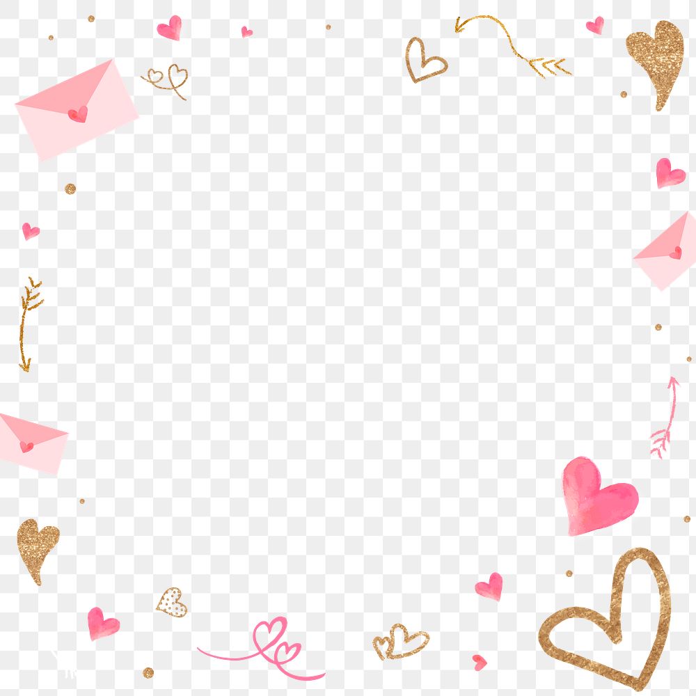 Valentine’s love letter frame png… | Free stock illustration | High ...