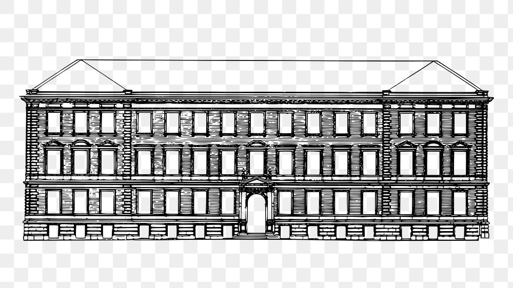 Big vintage png building sticker, | Free PNG - rawpixel