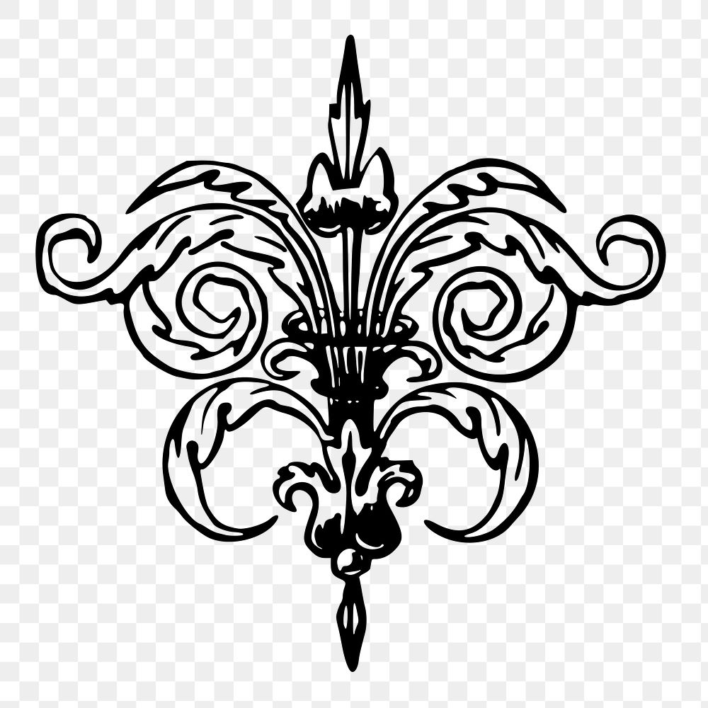 Baroque ornament png sticker, vintage | Free PNG - rawpixel