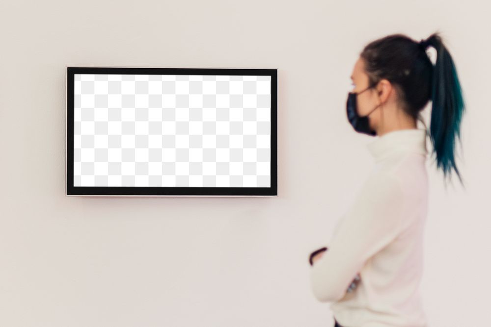 Transparent screen mockup png on gallery | Free PNG - rawpixel