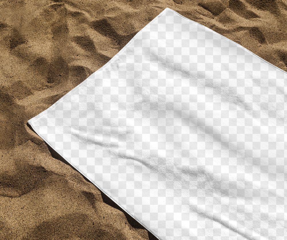 Png beach towel transparent mockup | Free PNG - rawpixel