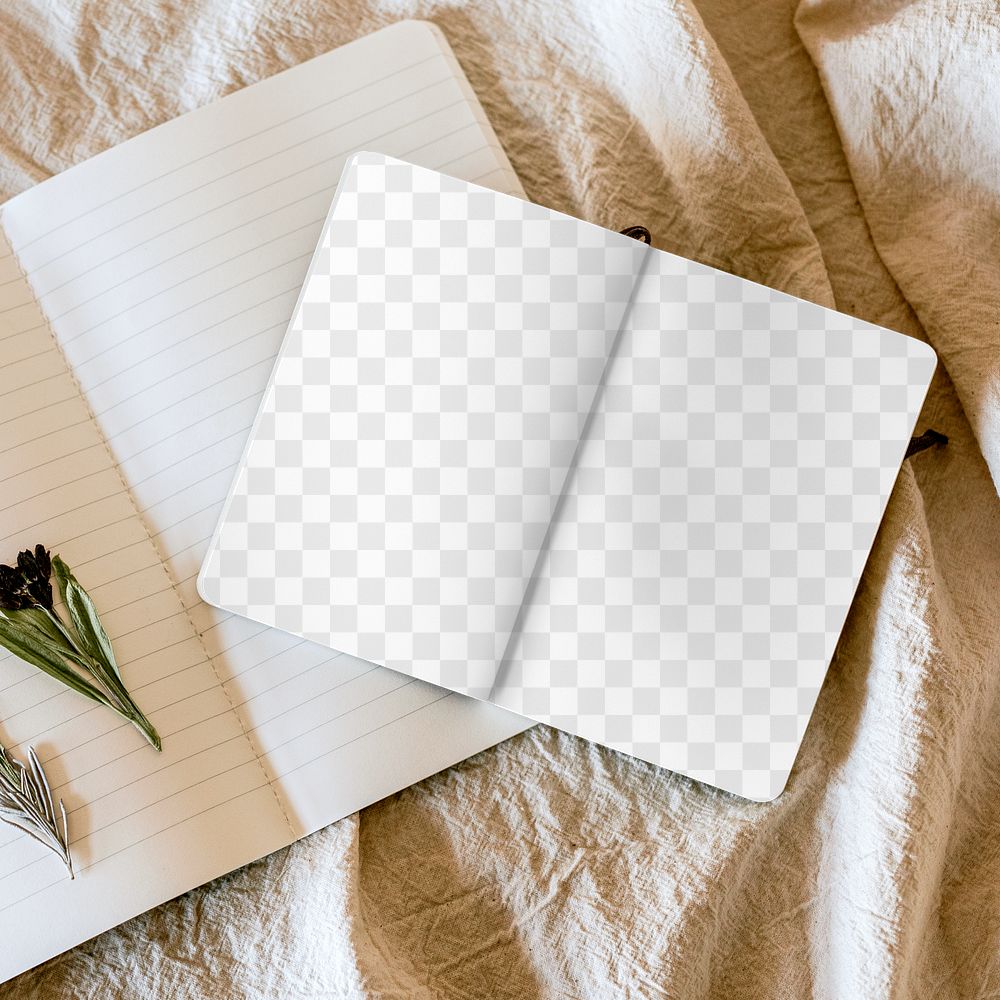 Open notebook png mockup with flowers | Free PNG - rawpixel