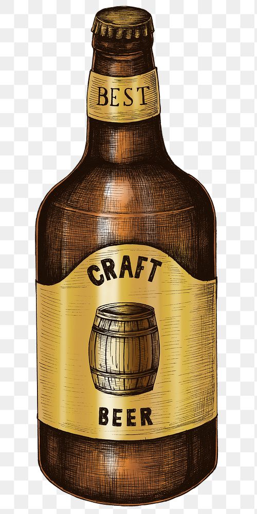 Colorful craft beer bottle png | Free PNG Sticker - rawpixel