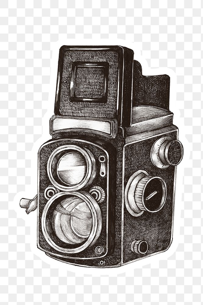 Hand drawn retro film camera | Free PNG Sticker - rawpixel