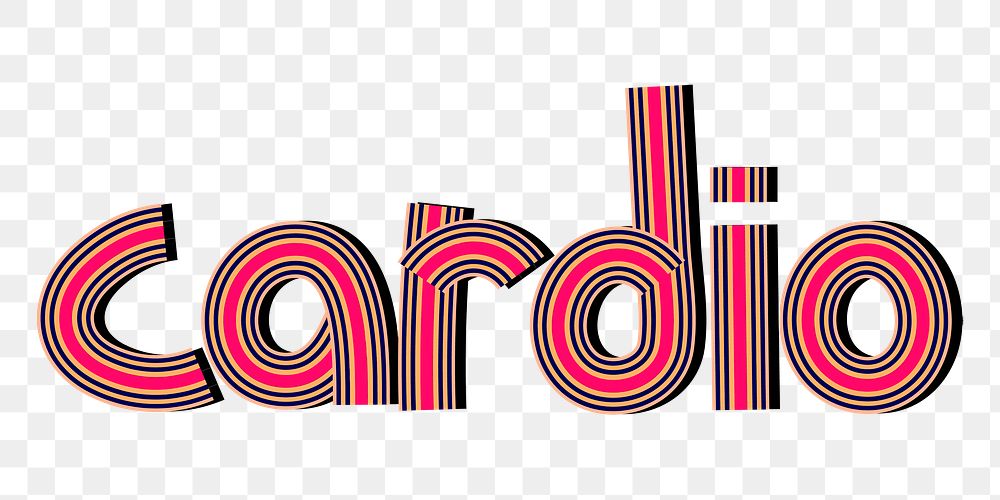 Cardio text png retro lettering | Free PNG Sticker - rawpixel