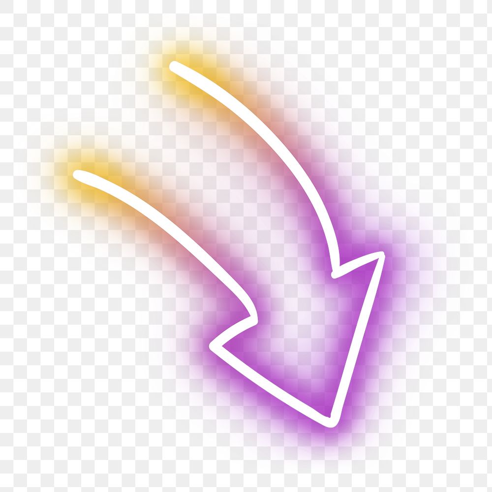 Neon purple curved arrow sign | Free PNG Sticker - rawpixel