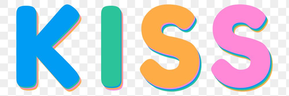 Word kiss png text typography | Free PNG Sticker - rawpixel