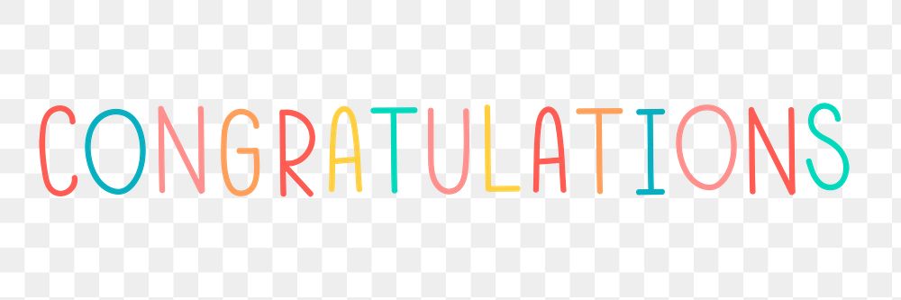 Colorful congratulations typography design element | Premium PNG ...