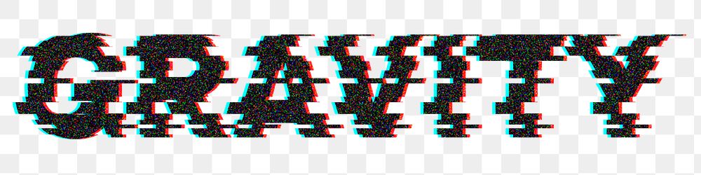 Gravity glitch effect typography design | Free PNG Sticker - rawpixel