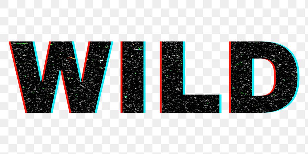 Blurred WILD png black typography | Free PNG Sticker - rawpixel