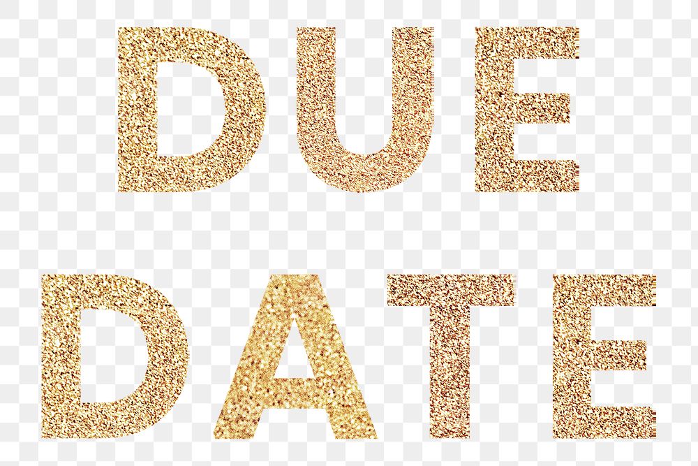 Glittery due date typography design | Free PNG Sticker - rawpixel