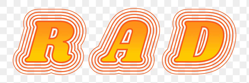 Rad png retro font typography | Free PNG Sticker - rawpixel
