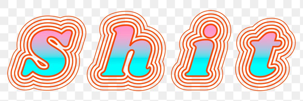 Shit png retro font typography | Free PNG Sticker - rawpixel