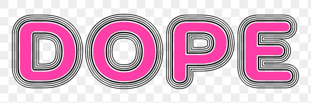 Transparent dope offset stroke typography | Free PNG Sticker - rawpixel