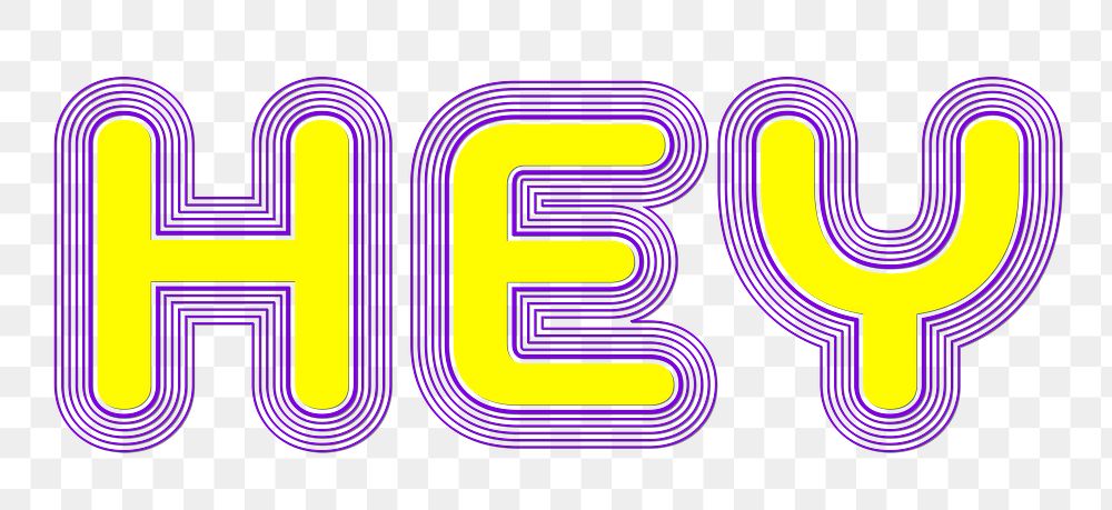 Hey png typography offset stroke | Free PNG Sticker - rawpixel