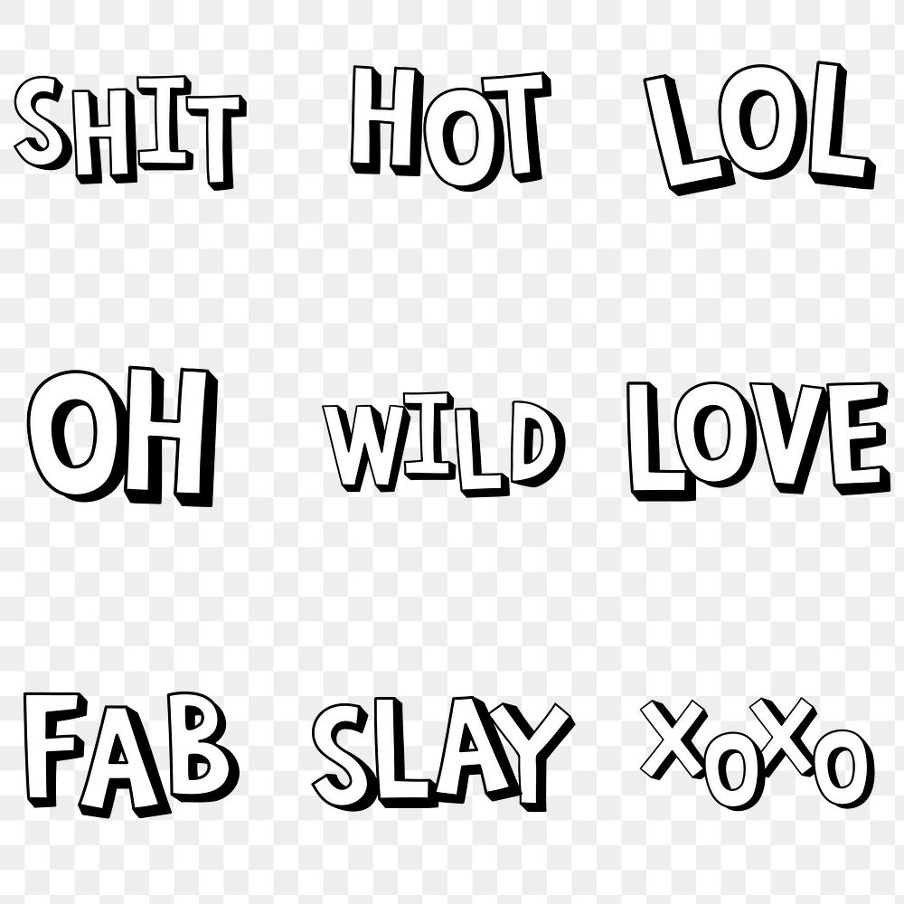 Bold words shadow typography png | Premium PNG - rawpixel