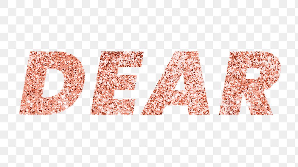 Glittery dear typography design element | Free PNG Sticker - rawpixel