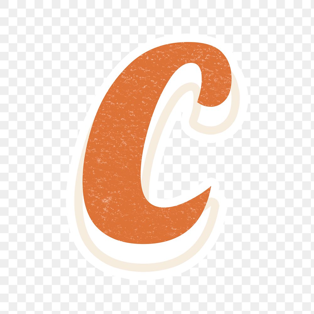 C letter vintage font lettering | Free PNG Sticker - rawpixel