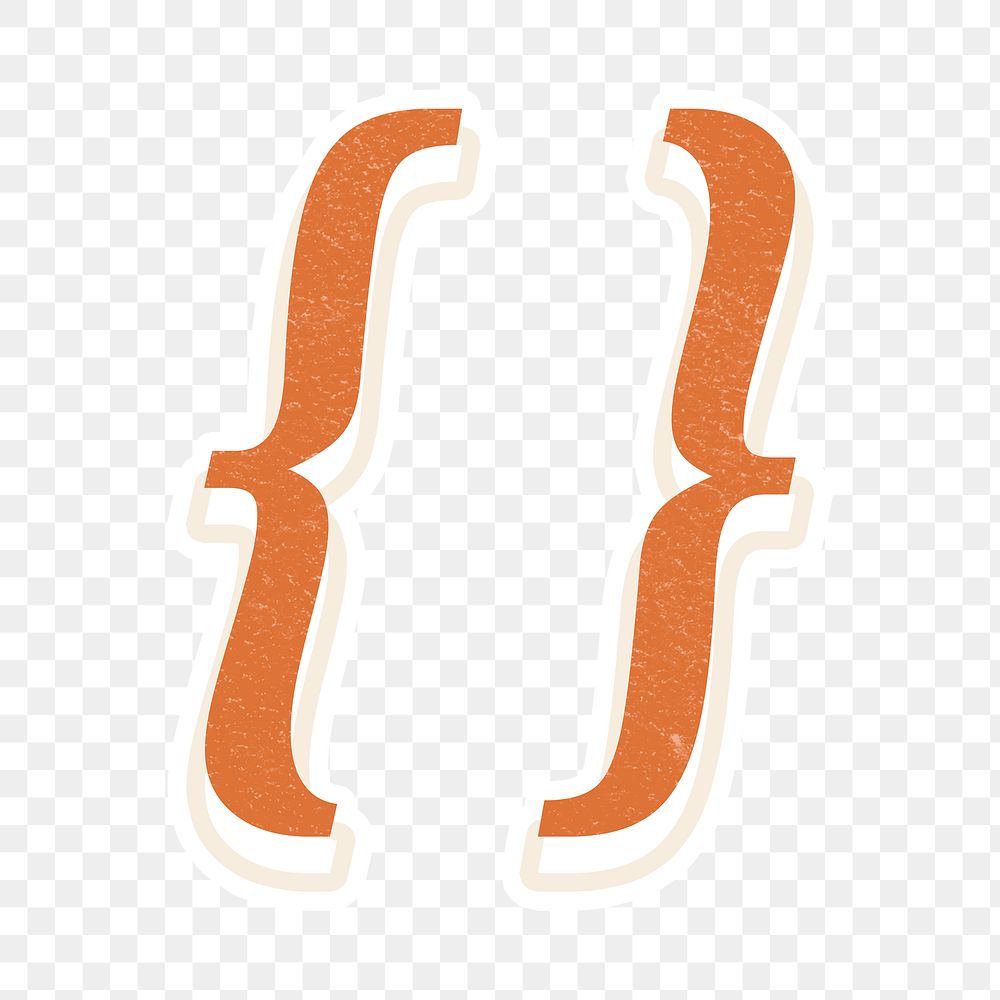 Curly Brackets sign png typography | Free PNG Sticker - rawpixel