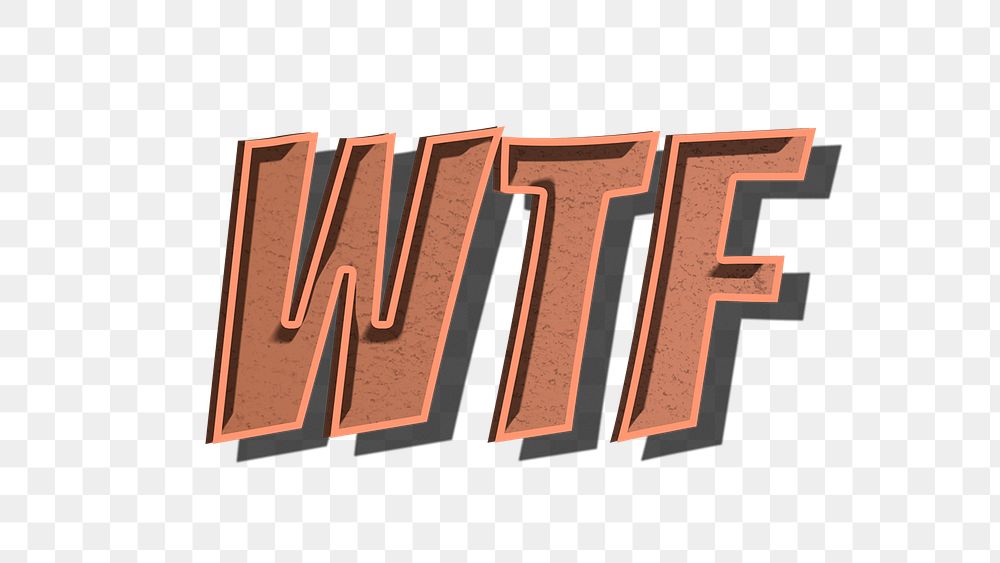 WTF retro style png typography | Free PNG Sticker - rawpixel