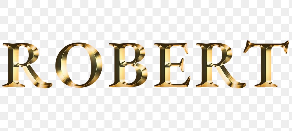 Robert typography in gold effect | Free PNG Sticker - rawpixel