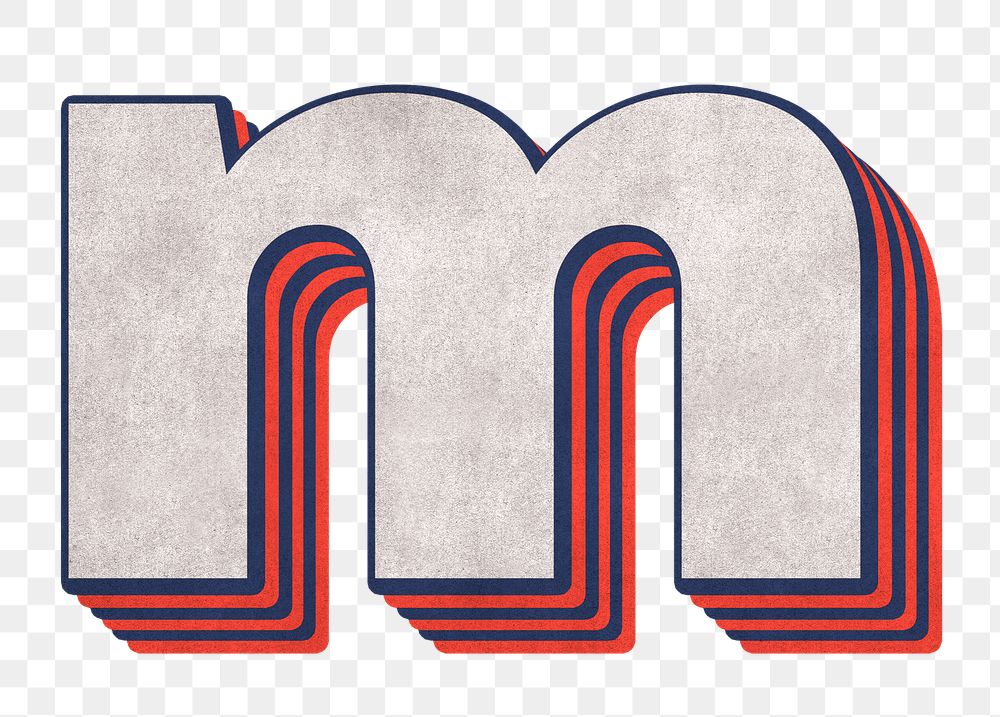 Letter m png layered effect | Free PNG Sticker - rawpixel