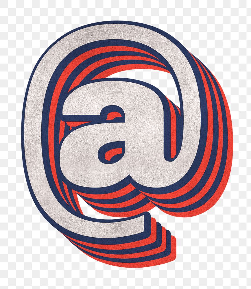 At symbol png layered typography | Free PNG Sticker - rawpixel