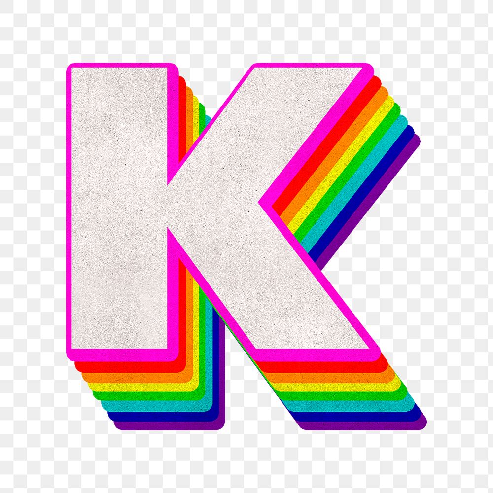 Png letter k rainbow typography | Free PNG Sticker - rawpixel