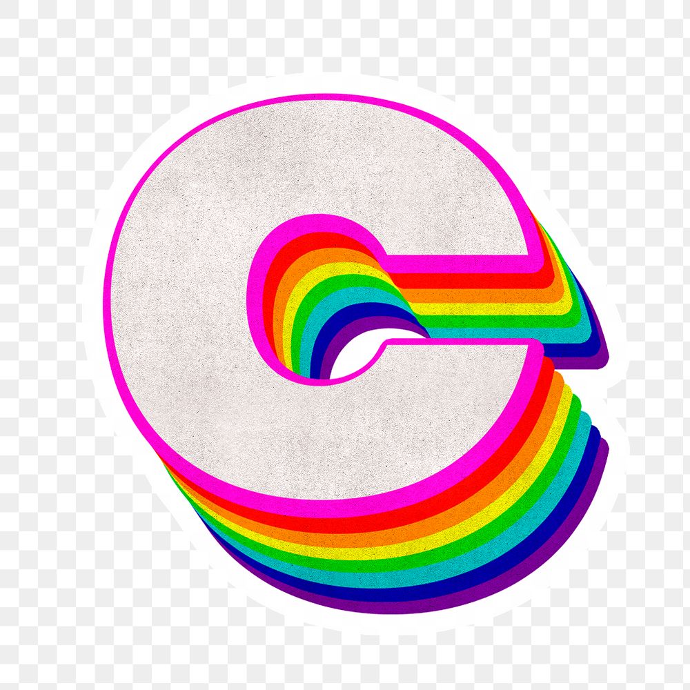Png c font 3d rainbow | Free PNG Sticker - rawpixel