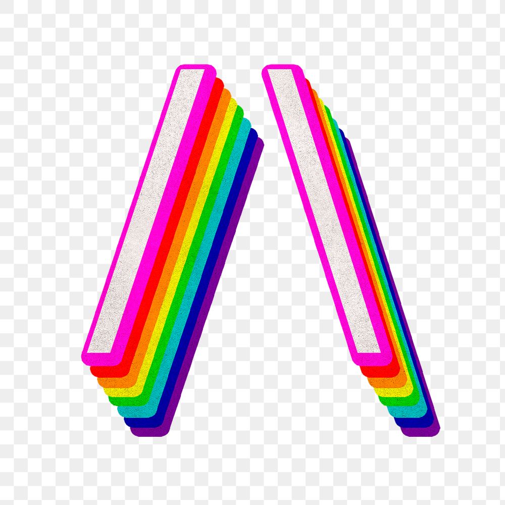 Png slash font rainbow 3d | Free PNG Sticker - rawpixel