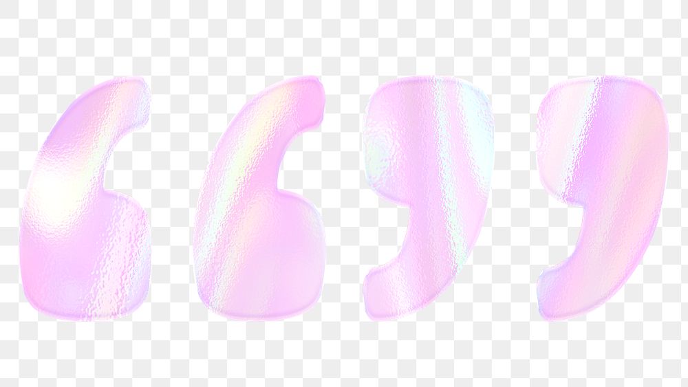 Holographic pastel quotation marks png | Free PNG Sticker - rawpixel