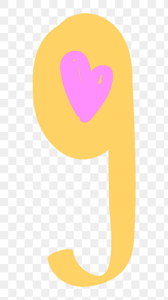 Hand drawn number 9 png | Free PNG Sticker - rawpixel