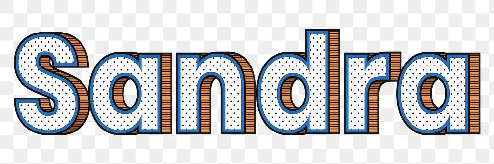 Dotted Sandra female name png | Free PNG Sticker - rawpixel